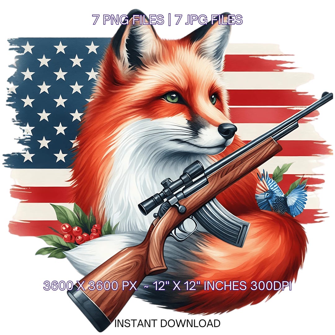 Watercolor Fox Hunting Flag PNG | 11 Patriotic USA Flag Fox Hunting ...