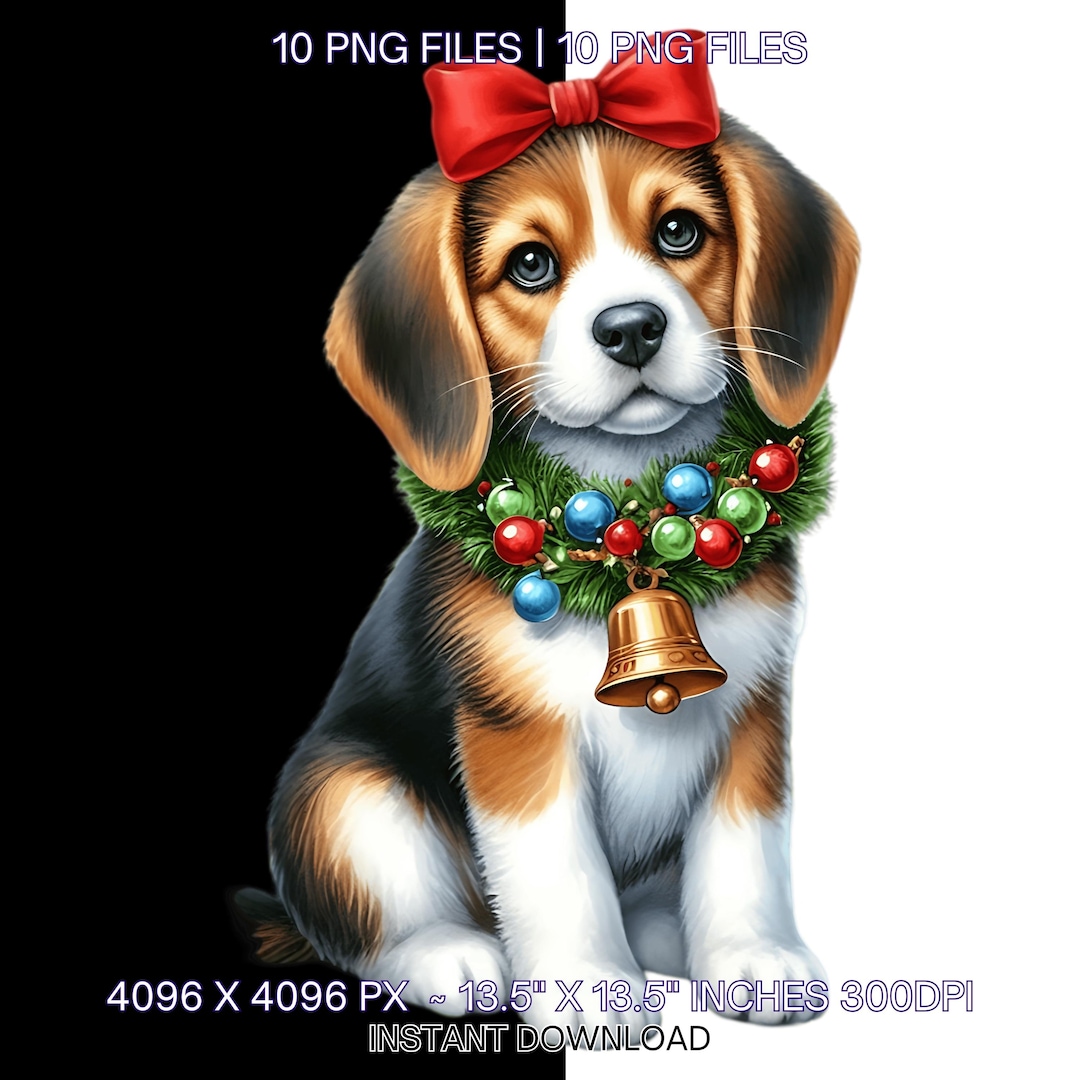 10 Dog With Christmas Hat Clipart PNG | Watercolor Xmas Graphics ...
