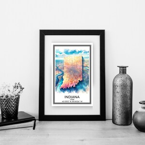 Indiana Map Print IN MAP State Map Art USA United States Map Art Poster ...