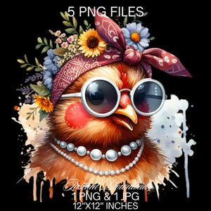 Funny Crazy Chicken PNG Clipart | Cute Speckled Hen Sublimation | Farm ...