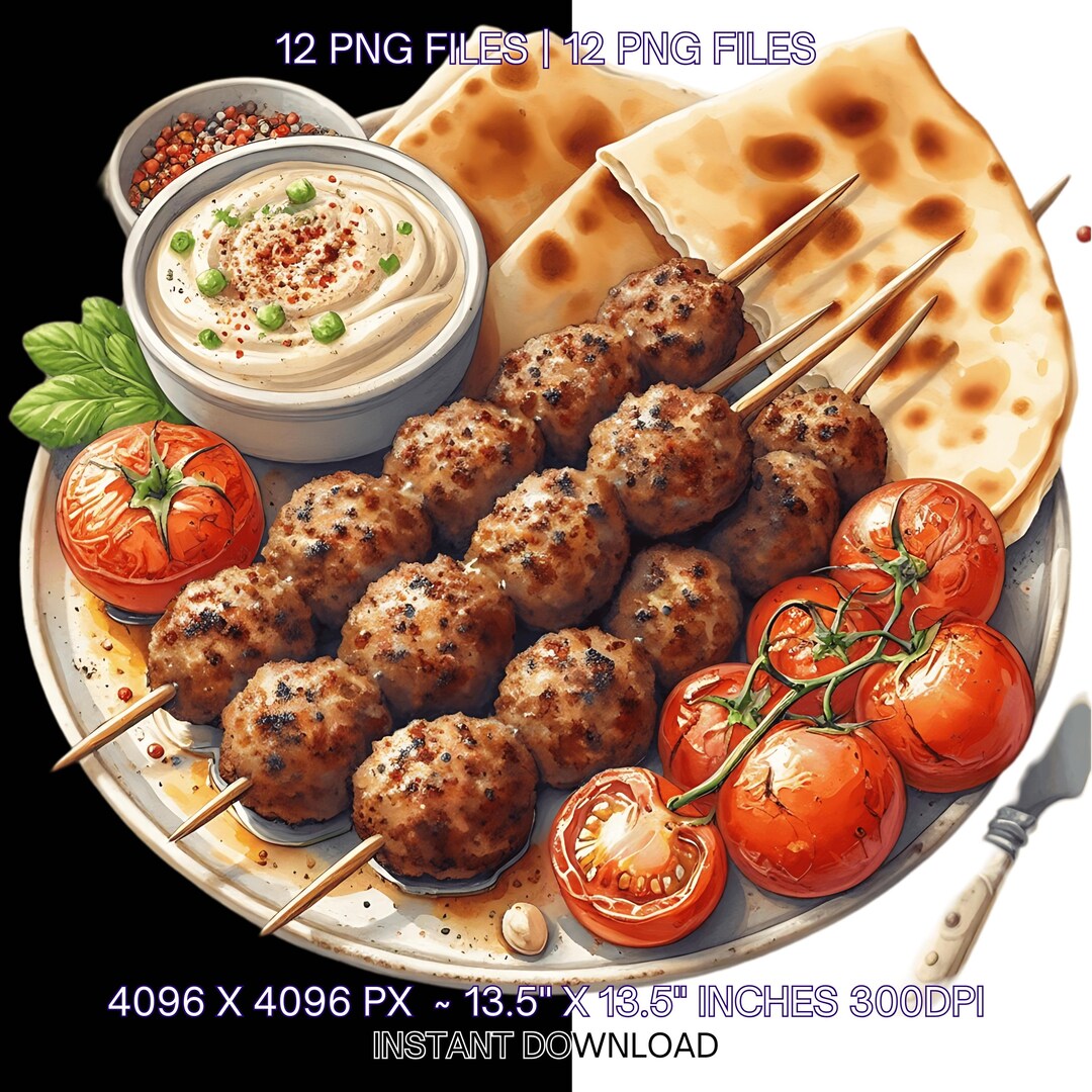 12 Arab Food Clipart Prints Clipart PNG | Exotic Food Arab Food ...