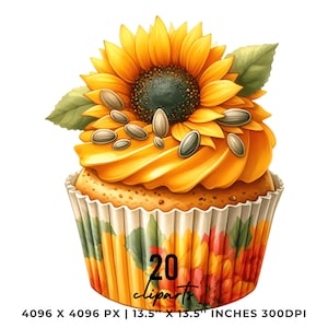 20 Autumn Cupcakes Clipart Bundle | Fall Cupcake Sublimation | Autumn ...