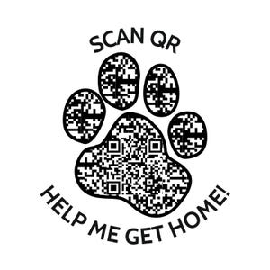 Pet QR Code Paw Dog Tags Canva Template / 3 Option Dog ID Tag / Custom ...