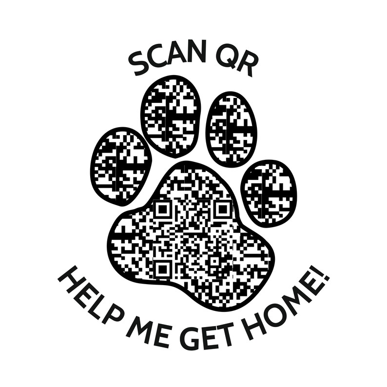 Pet QR Code Paw Dog Tags Canva Template / 3 Option Dog ID Tag / Custom ...
