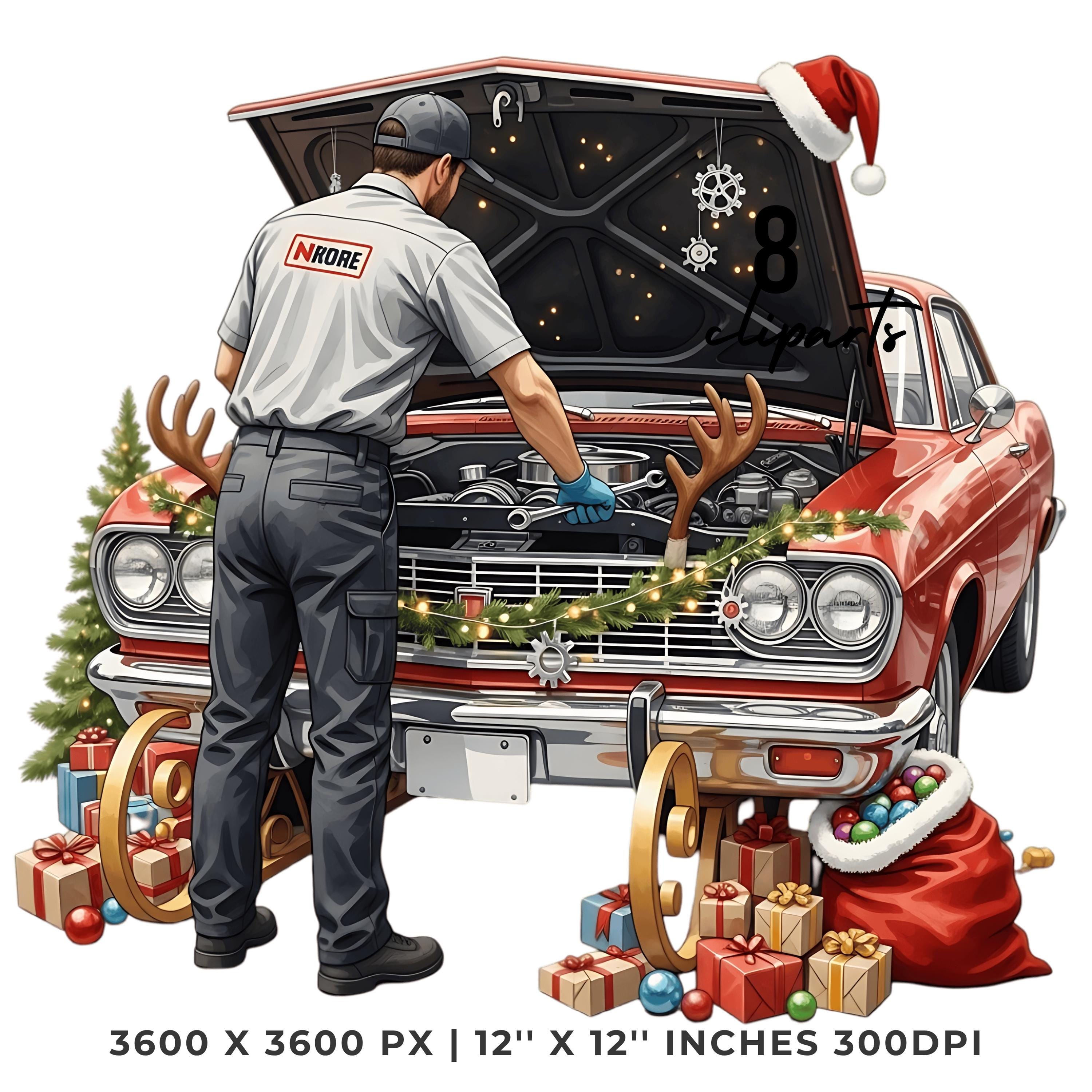 Christmas Mechanic Clipart Bundle – Festive Garage Art (PNG & JPG) - Etsy