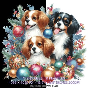 Three Dogs Clipart | 3 Dogs Clipart | Merry Christmas Family Dogs PNG ...