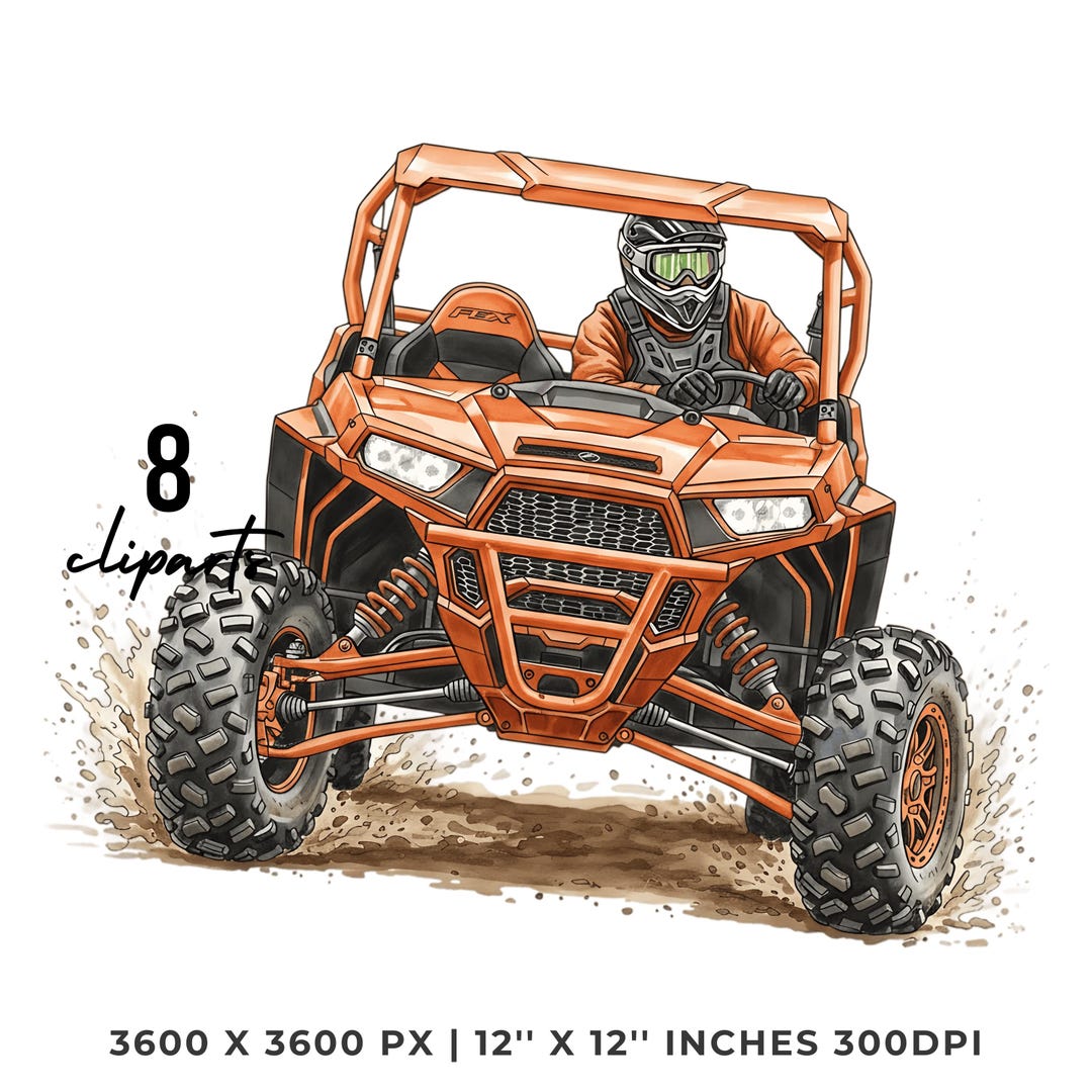 Orange UTV Clipart, SXS Off-road Watercolor Art (digital Download - Etsy