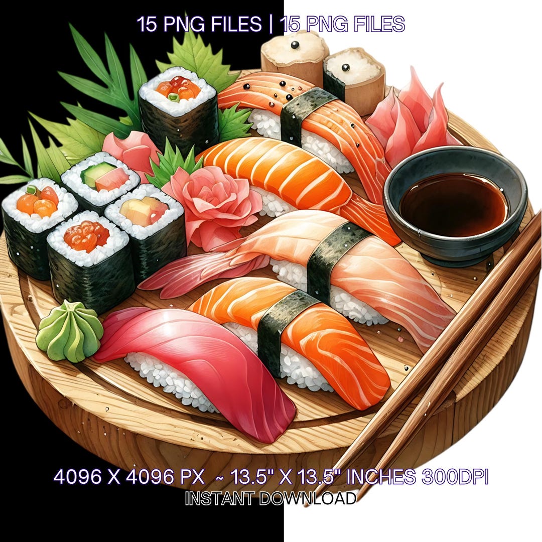 15 Japan Food Clipart PNG | Watercolour Asian Food Transparent Clipart ...