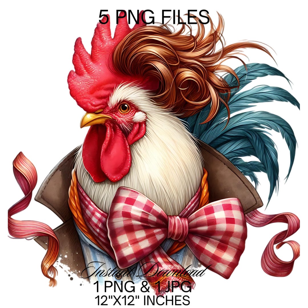 Crazy Rooster Man PNG 5 Fashion Chicken Rooster Man PNG Sublimation ...