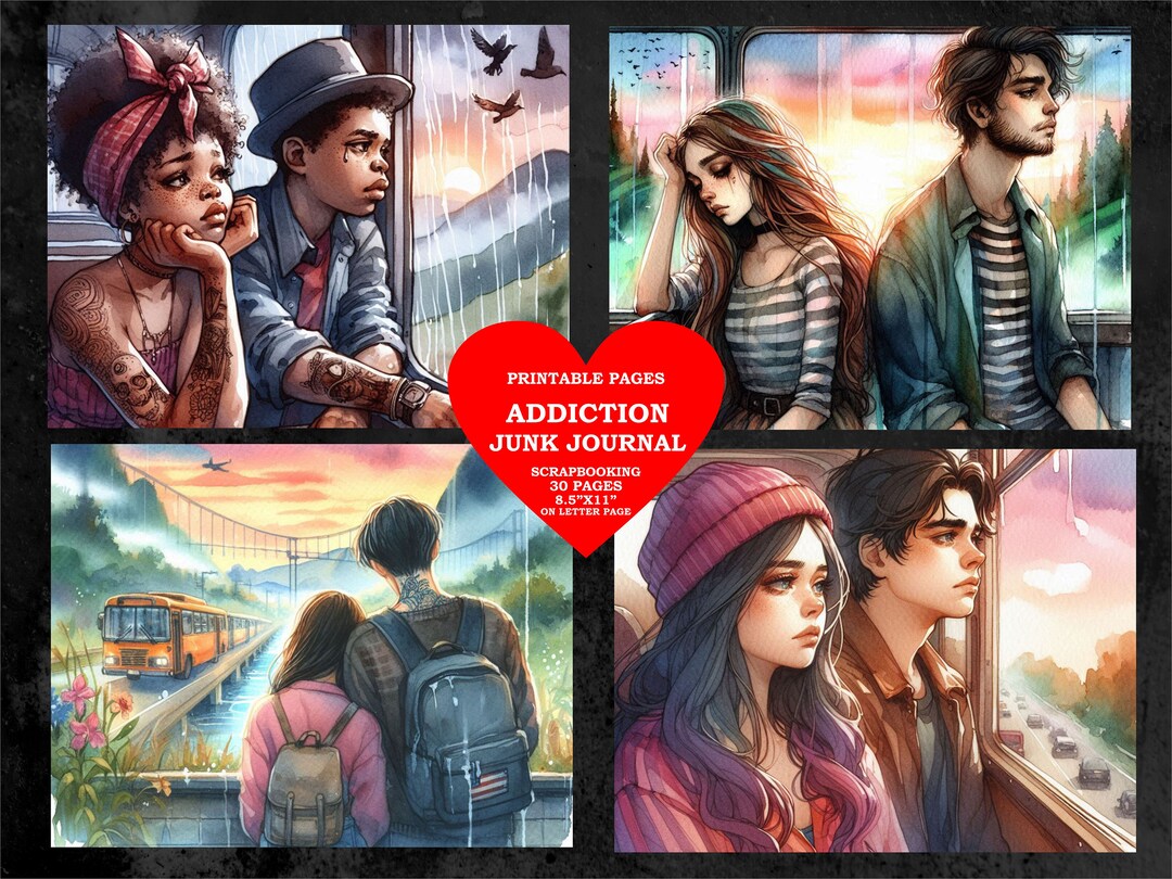 30 Addiction Recovery Journaling Pages, Healing Journey Scrapbook Paper ...