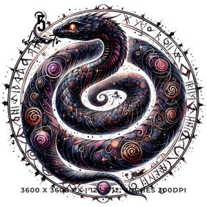 Coiled Serpent Clipart PNG | 5 Watercolor Coiled Serpent, Glowing Eyes ...