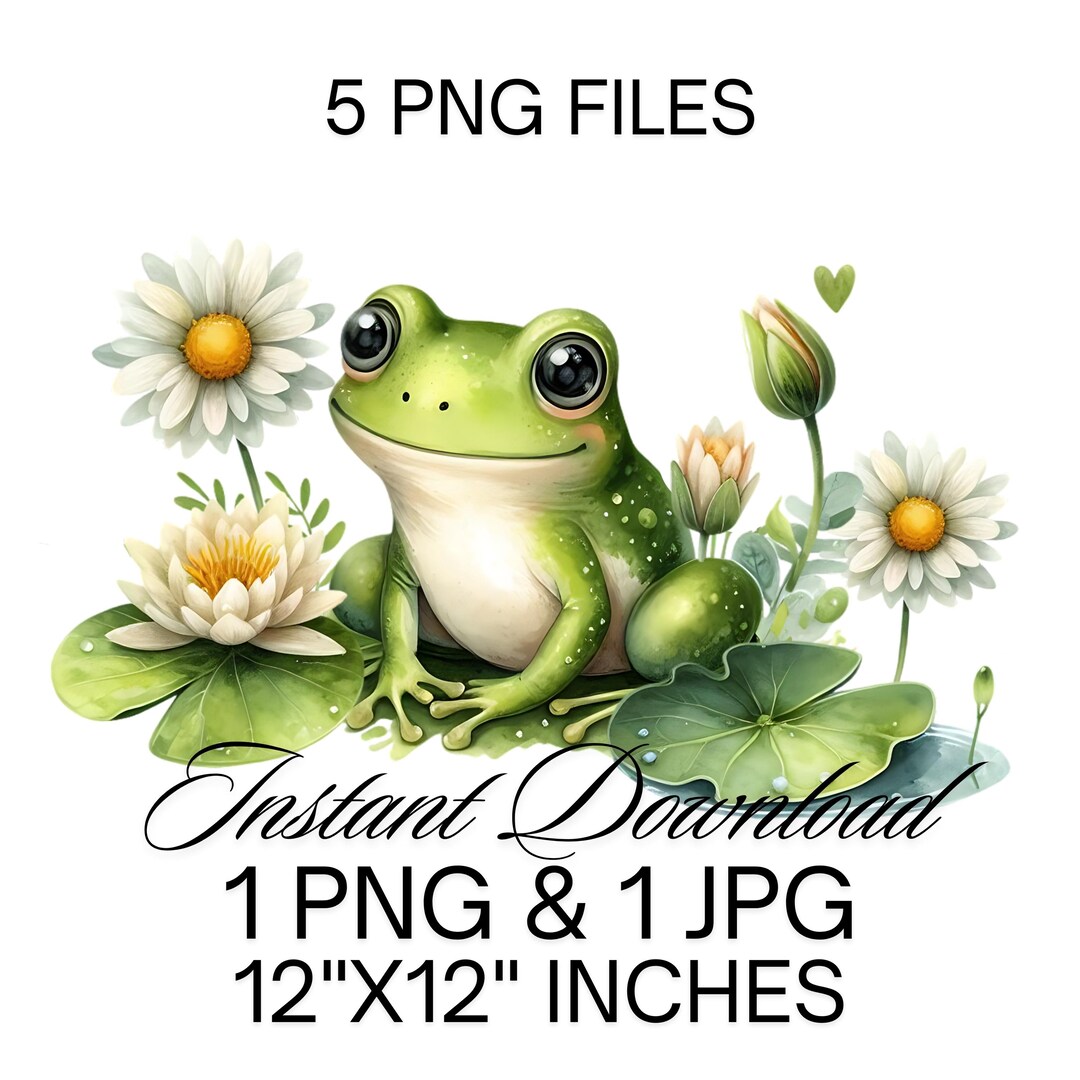 Frog Cute Frog Daisy Clipart 5 Woods Forest Animals Frog PNG Daisy ...