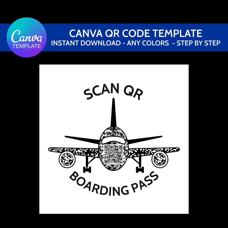QR Flight Tags Canva Template / 3 Options QR Flight Tracker / Custom ...