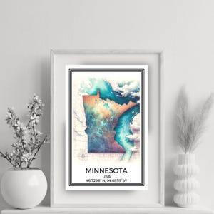Minnesota Map Print MN MAP State Map Art USA United States Map Art ...
