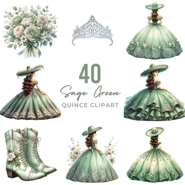 Sage Green Quinceanera Dress Image - Etsy