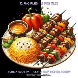 12 Arab Food Clipart Prints Clipart PNG Exotic Food Arab Food ...