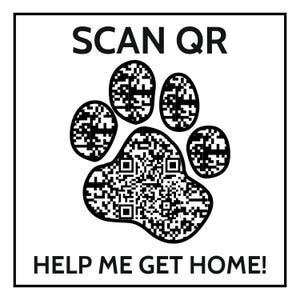 Pet QR Code Paw Dog Tags Canva Template / 3 Option Dog ID Tag / Custom Dog Tag and Cat Tag Canva ...