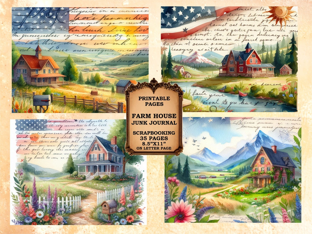 30 Printable OLD HOUSE PAGES Themed for Country Living Printable Junk ...