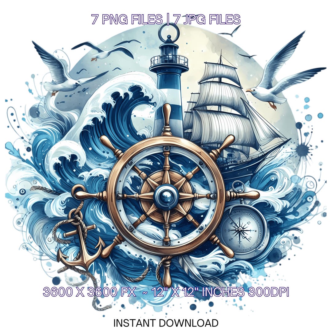 Watercolor Sailor Clipart: Nautical Illustration (PNG JPG Digital ...