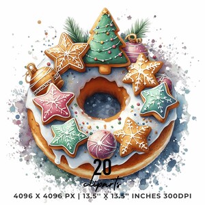 20 Christmas Donut Clipart | Birthday Donut Clipart | Green Donut ...