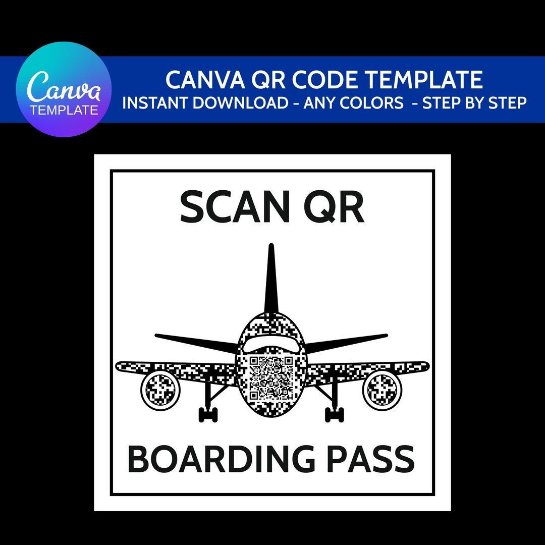 QR Flight Tags Canva Template / 3 Options QR Flight Tracker / Custom ...