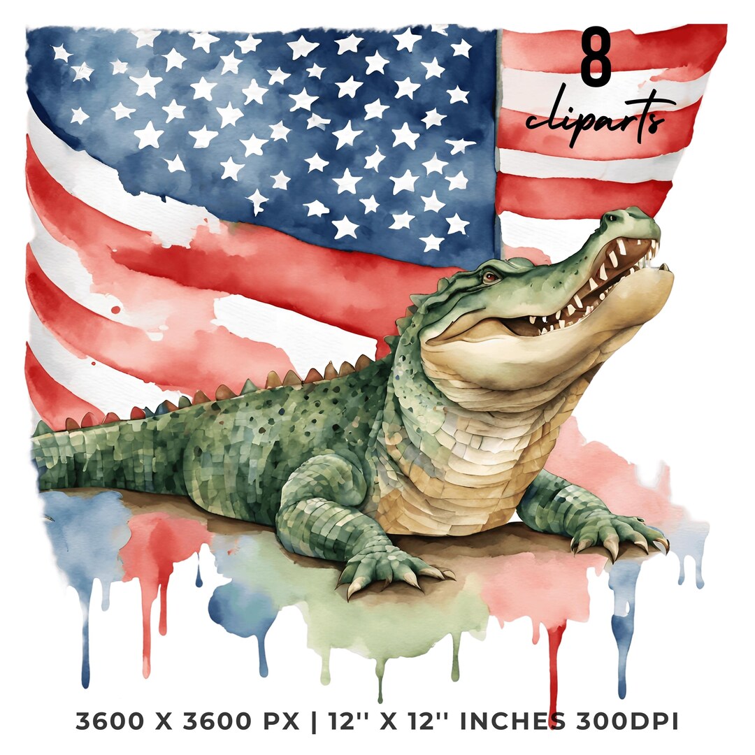 ALLIGATOR Flag PNG Clip Art | 8 Patriotic USA Alligator Flag Clipart ...