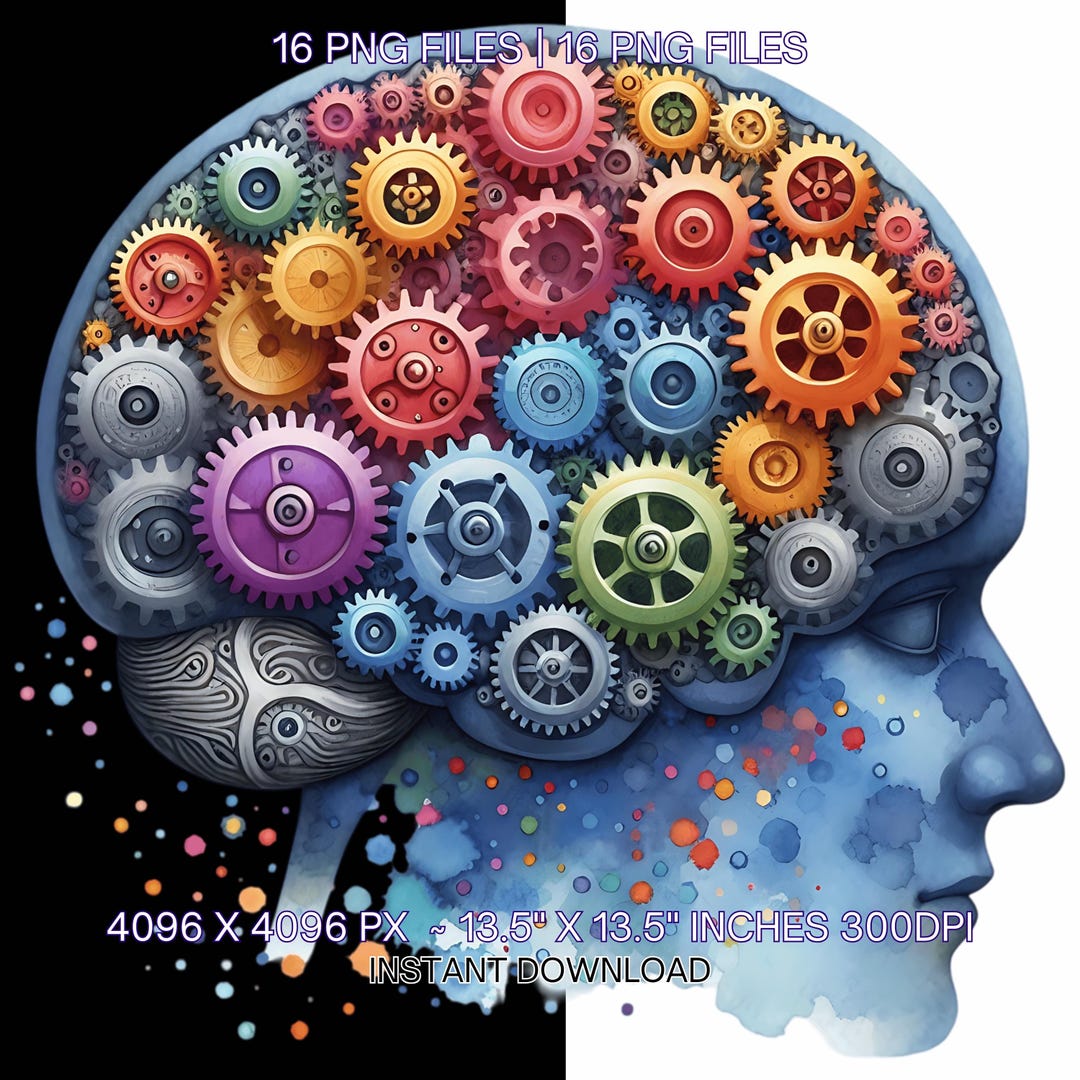 16 Brain Clipart | Watercolor Colorful Painted Brain Illustrations ...