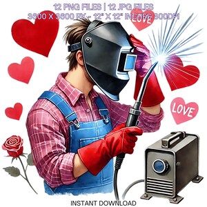 Welding PNG Clipart Sublimation | Iron Worker Welder Boy | 12 Valentine ...