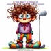 14 Frazzled Golf Man Clipart Quirky Grumpy Man PNG Golf Whimsical Junk ...
