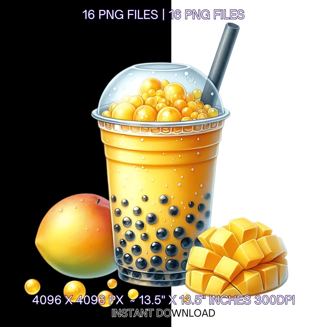 16 Bubble Tea Clipart | Cute Bubble Tea Kawaii Clip Art Set | Boba Tea ...
