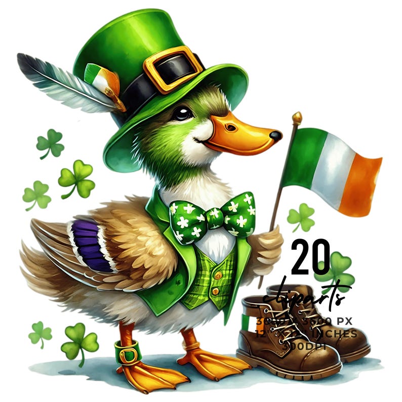 St. Patrick's Duck Clipart | Irish Party Pngs (commercial Use) - Etsy
