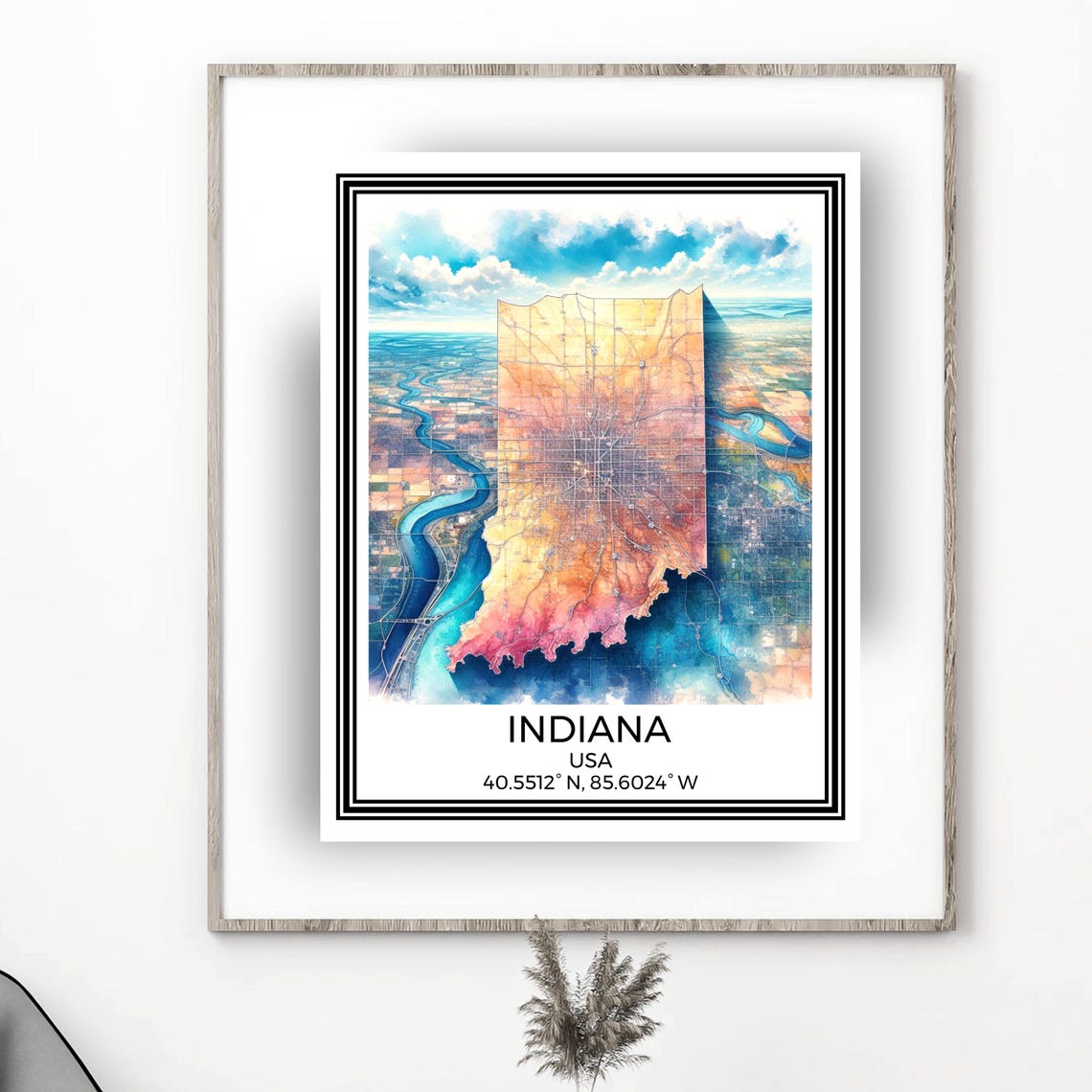 Indiana Map Print IN MAP State Map Art USA United States Map Art Poster ...