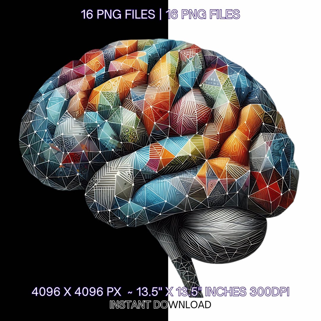 Watercolor Brain Thinking Clipart | Mind Clip Art | Colorful Painted ...