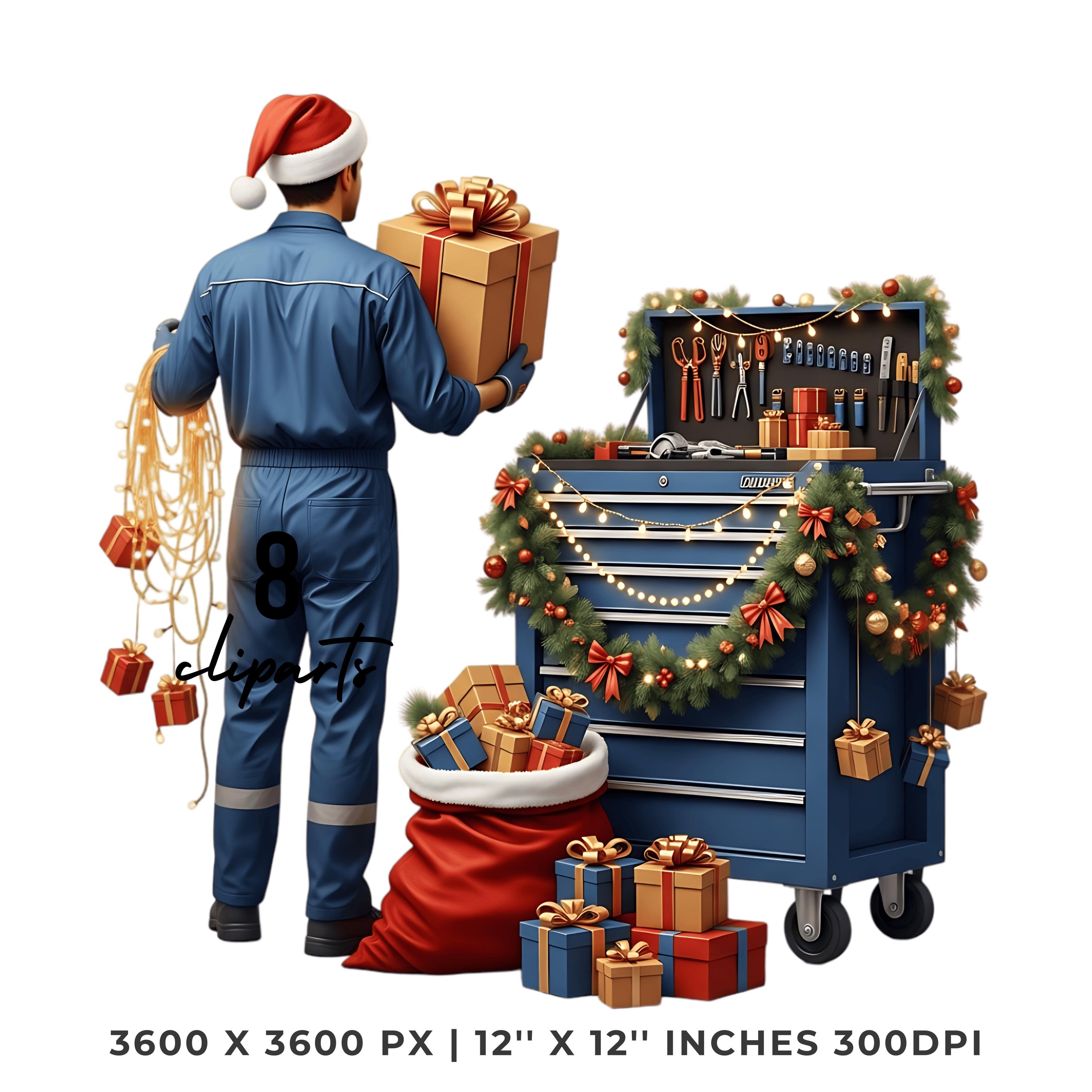 Christmas Mechanic Clipart Bundle – Festive Garage Art (PNG & JPG) - Etsy