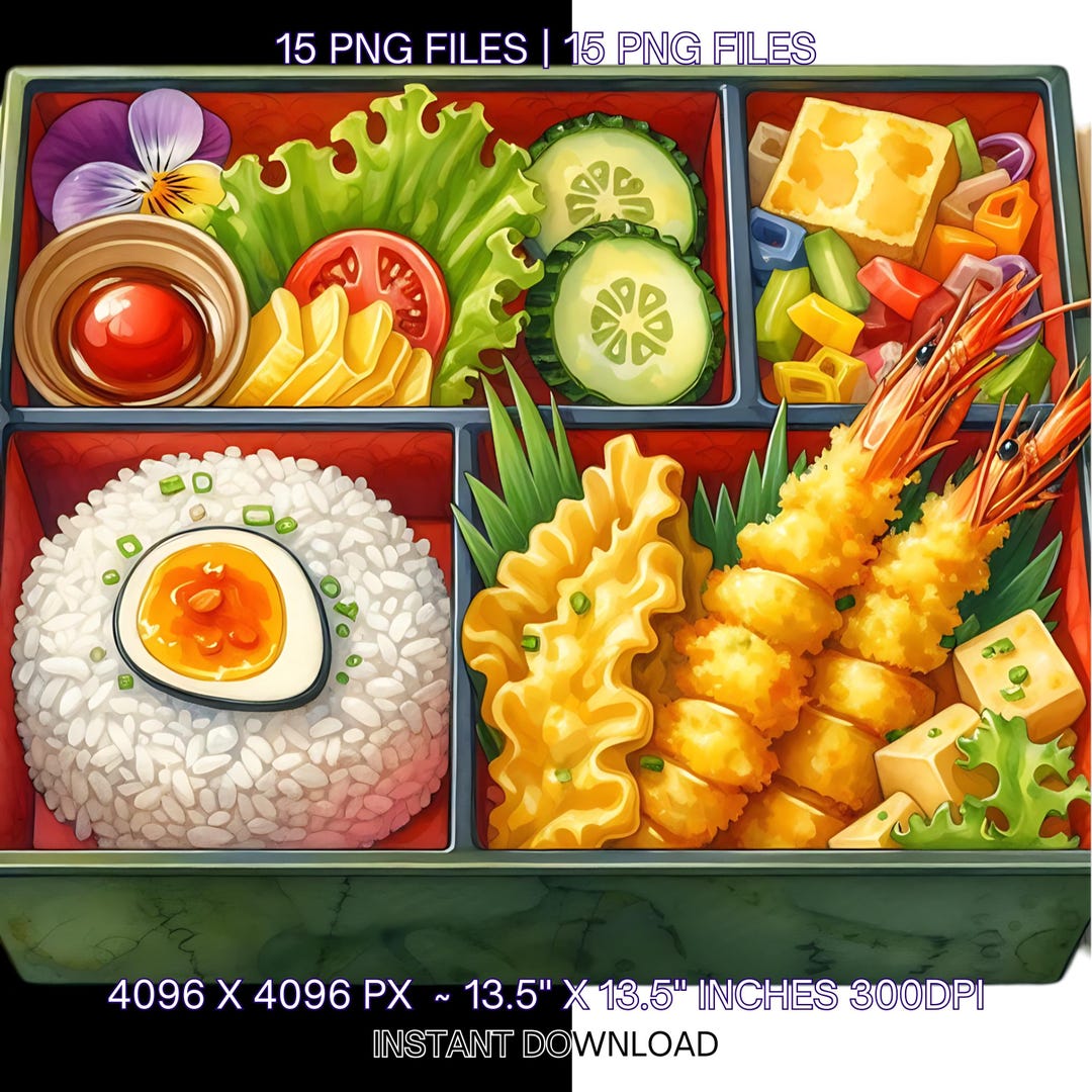 Watercolor Japan Food Clipart Bundle: Asian Cuisine PNG JPG (digital ...