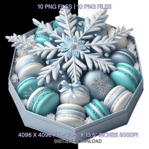 10 Christmas Macaron Clipart | Macaroon Cookie | Noel Holiday Themed ...