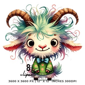 Frazzled Goat Clip Art, Quirky Animal Graphics (digital Download) - Etsy