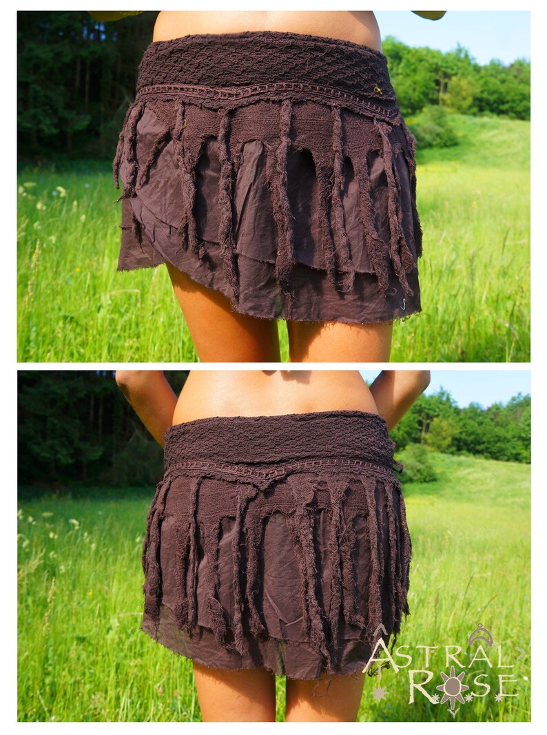 5 Colours Tattered Rag Pixie Mini Skirt beige Brown Camel - Etsy