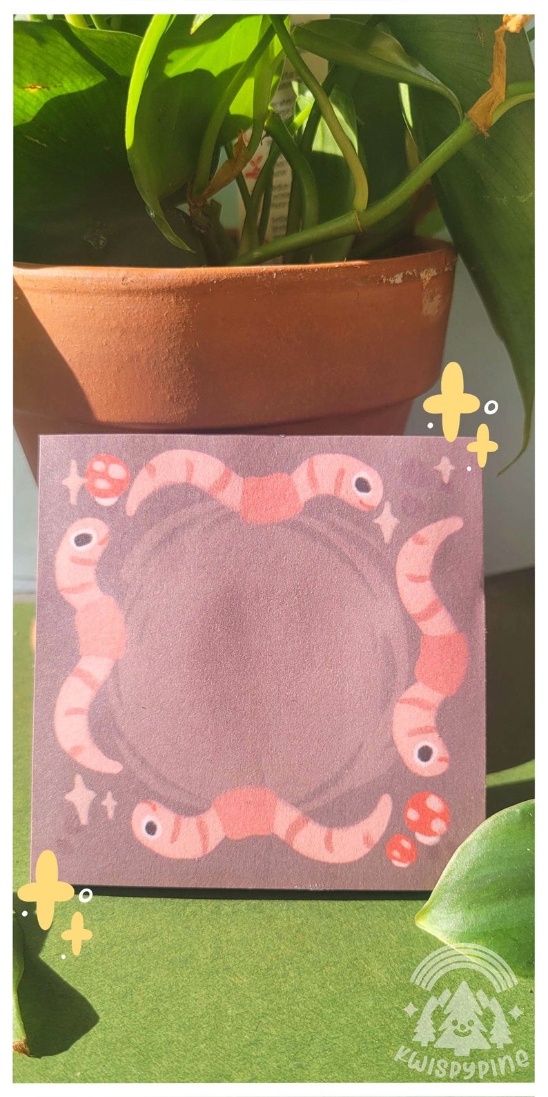 Worm Sticky Notes I 50 Sheets I 3.5inches I Cute Gift I Notes I Note ...