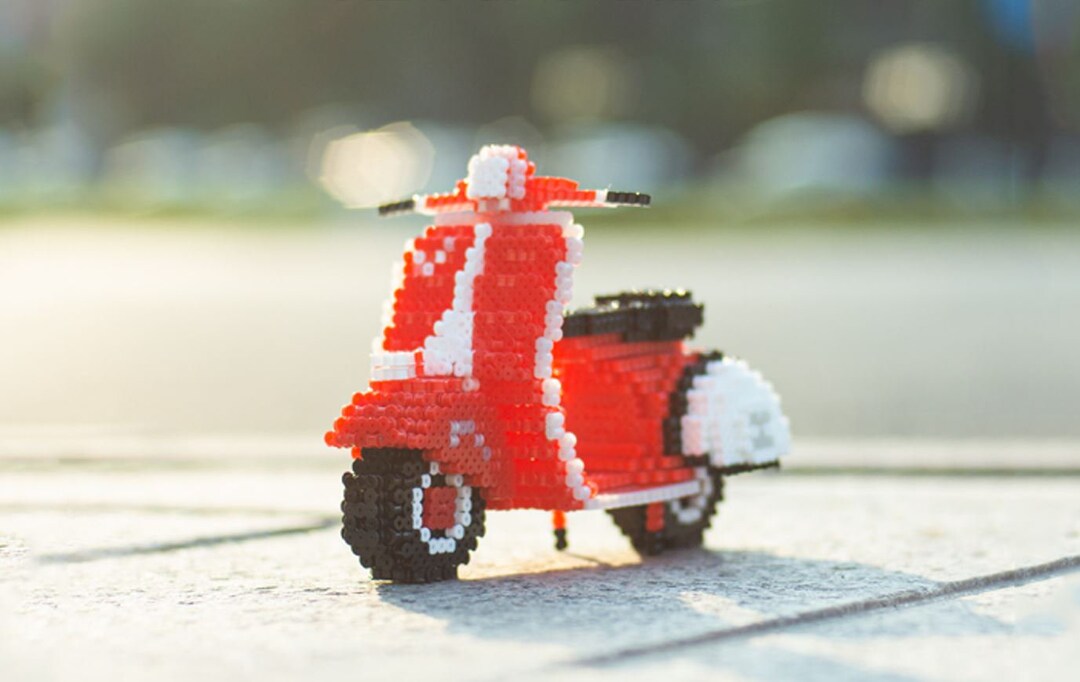 3D Perler Red Motorcycle digital Tutorial not (Instant Download) - Etsy
