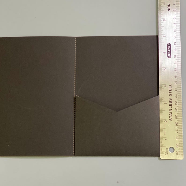 Black Matte Tri-fold Invitation Pocketfold, Horizontal Pocket A7 5x7 ...