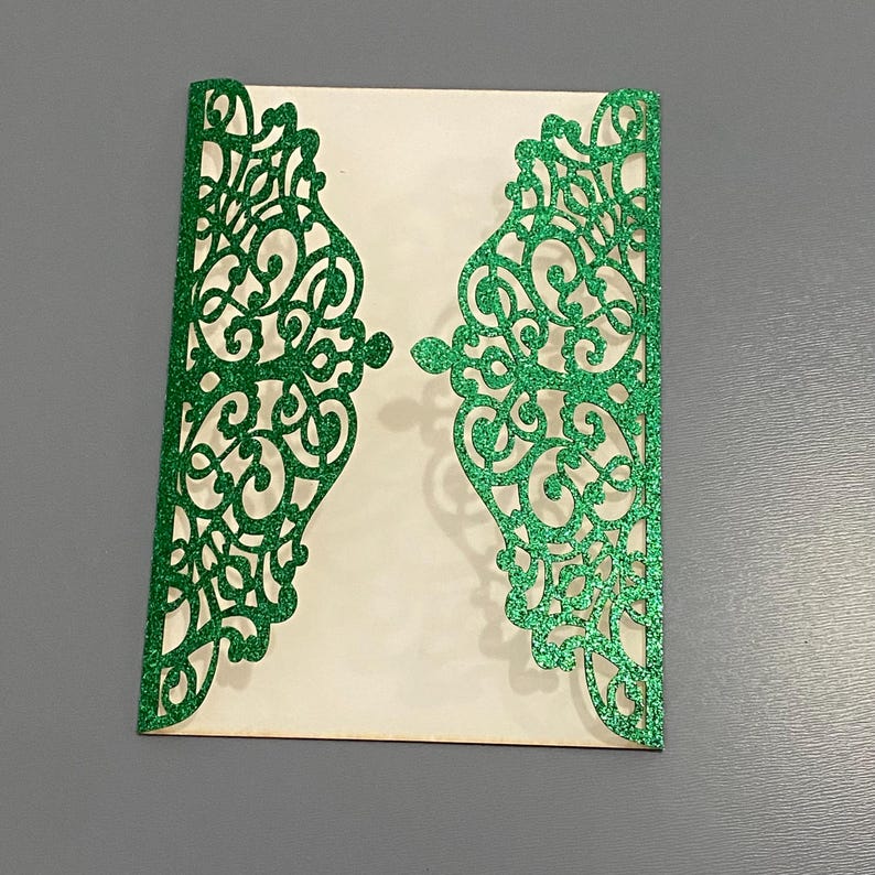 Glitter Lace Laser Cut Invitation Cover: Wedding, Quinceanera, Bridal ...