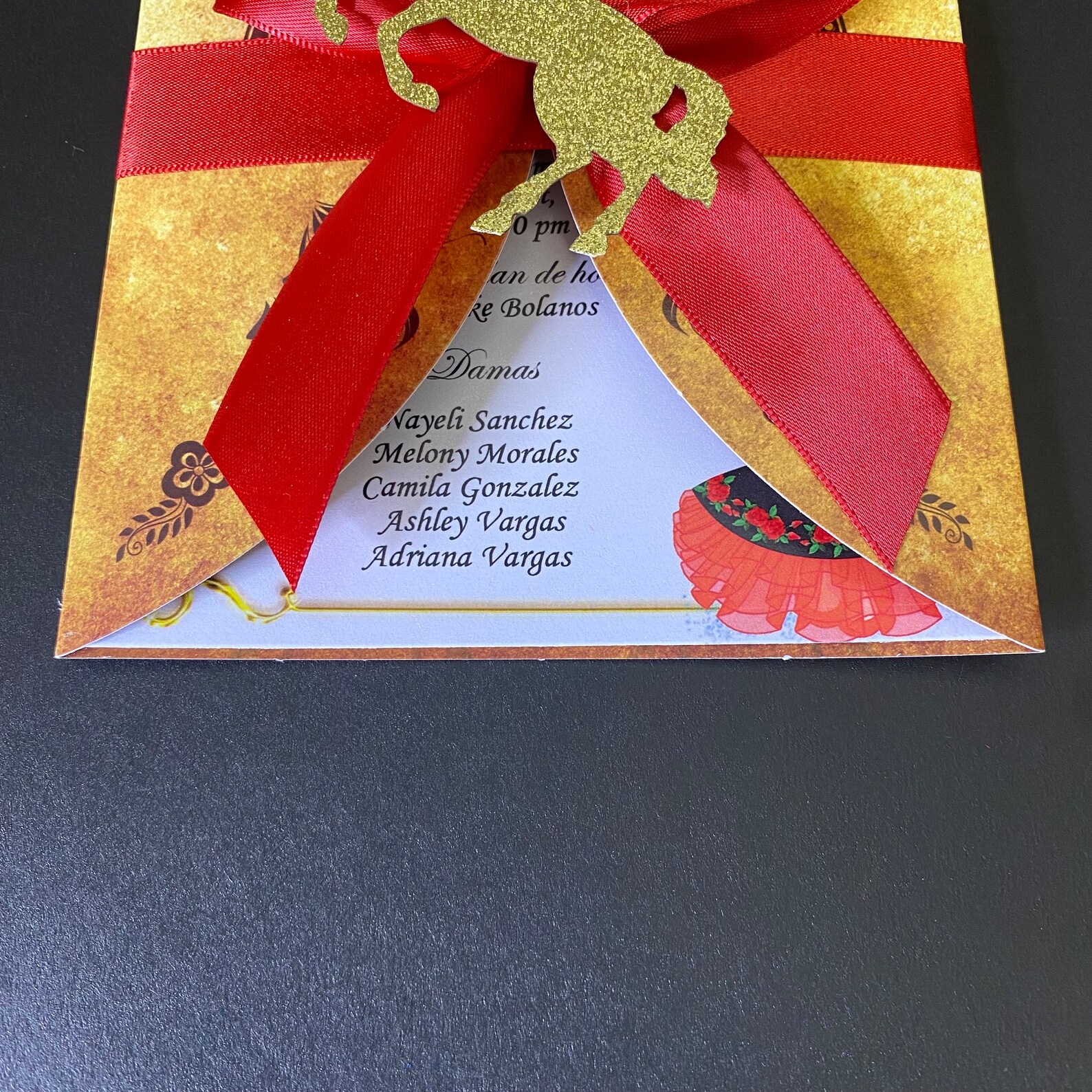 Charro Quinceanera Invitation: Red Ribbon & Horse - Etsy