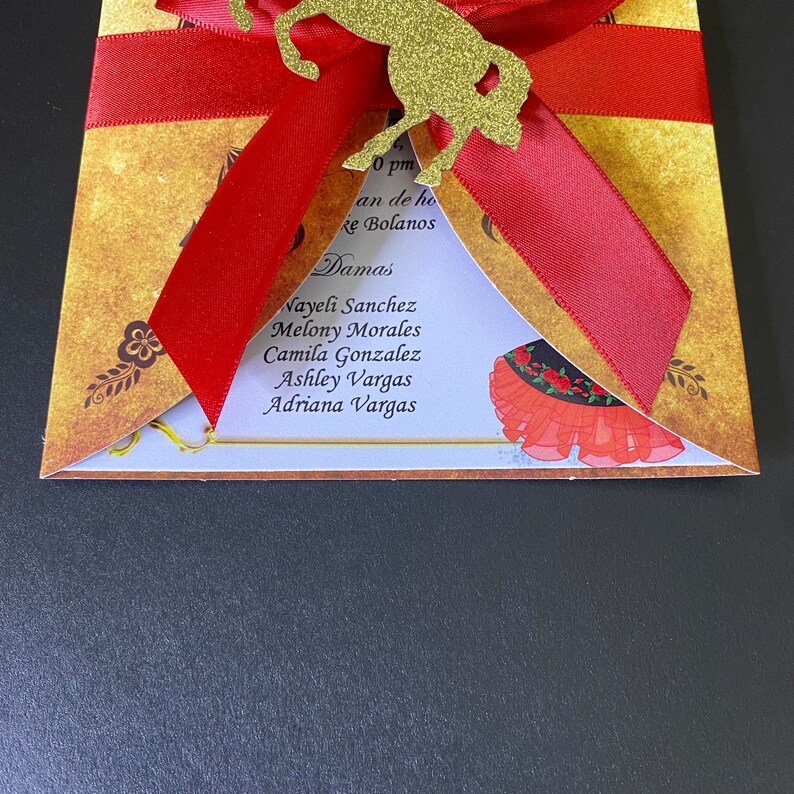 Charro Quinceanera Invitation: Red Ribbon & Horse - Etsy