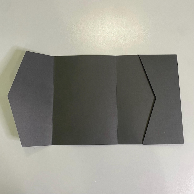 Black Matte Tri-fold Invitation Pocketfold, A7 5x7 Inches - Etsy