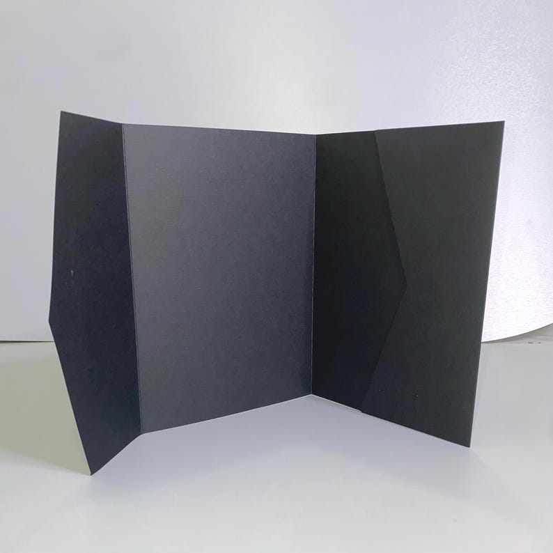 Black Matte Tri-fold Invitation Pocketfold, A7 5x7 Inches - Etsy