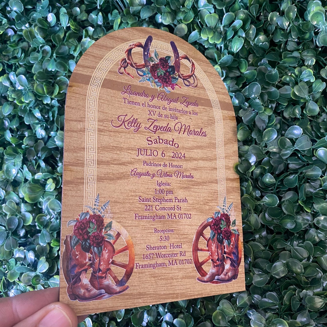 Wood Invitation Quinceanera Invitation Charro Invitation, Charro ...