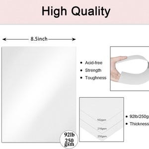 Ice White Pearlescent Cardstock: A4 Metallic Shimmer Paper (250gsm ...