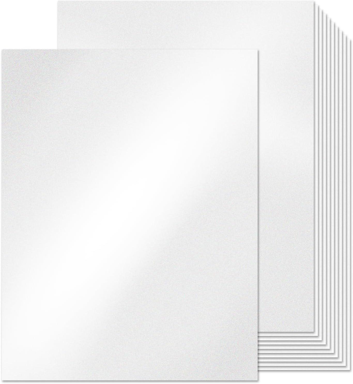 Ice White Pearlescent Cardstock: A4 Metallic Shimmer Paper (250gsm ...