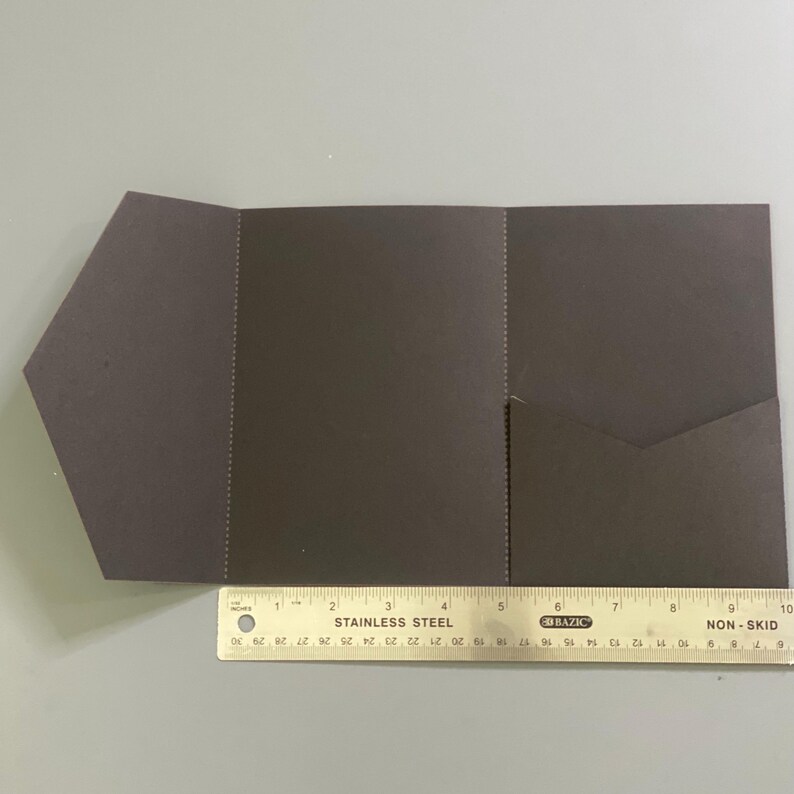 Black Matte Tri-fold Invitation Pocketfold, Horizontal Pocket A7 5x7 ...